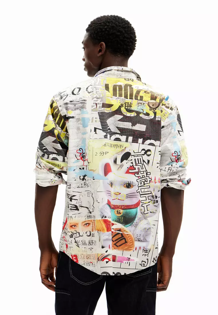 Buy Desigual Desigual Man Shirt with Japanese print design. 2026 Online ...