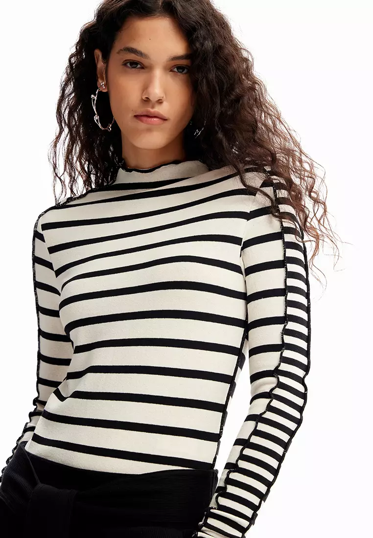 Jual Desigual Desigual Woman Striped patchwork T-shirt. Original 2025 ...