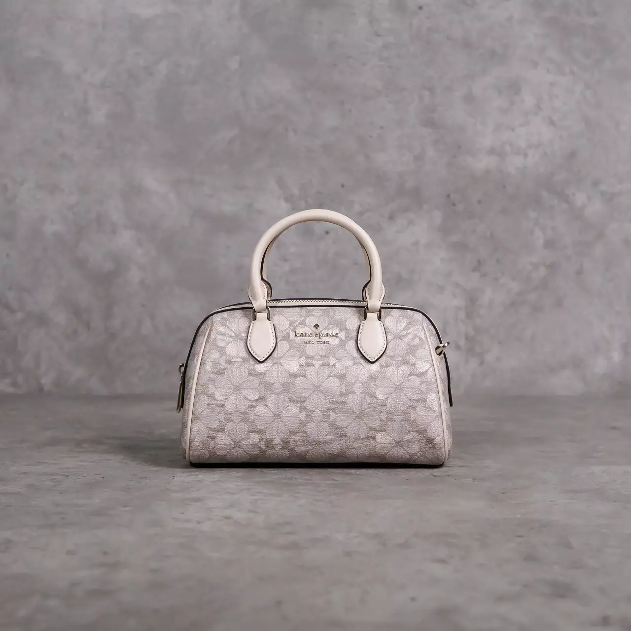 Jual Kate Spade Tas KATE SPADE JACQUARD BEIGE ZIP MINI DUFFLE BAG 100% ...