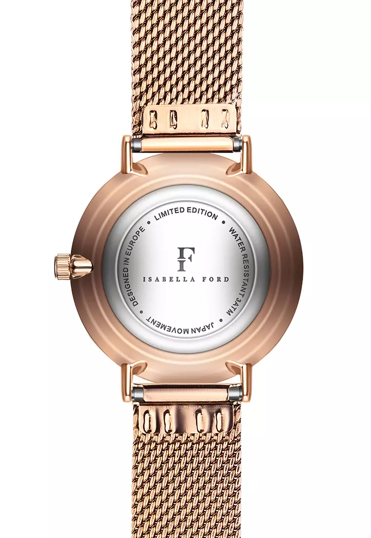 Buy Isabella Ford Isabella Ford Brigitte Rose Gold Mesh Women Watch ...