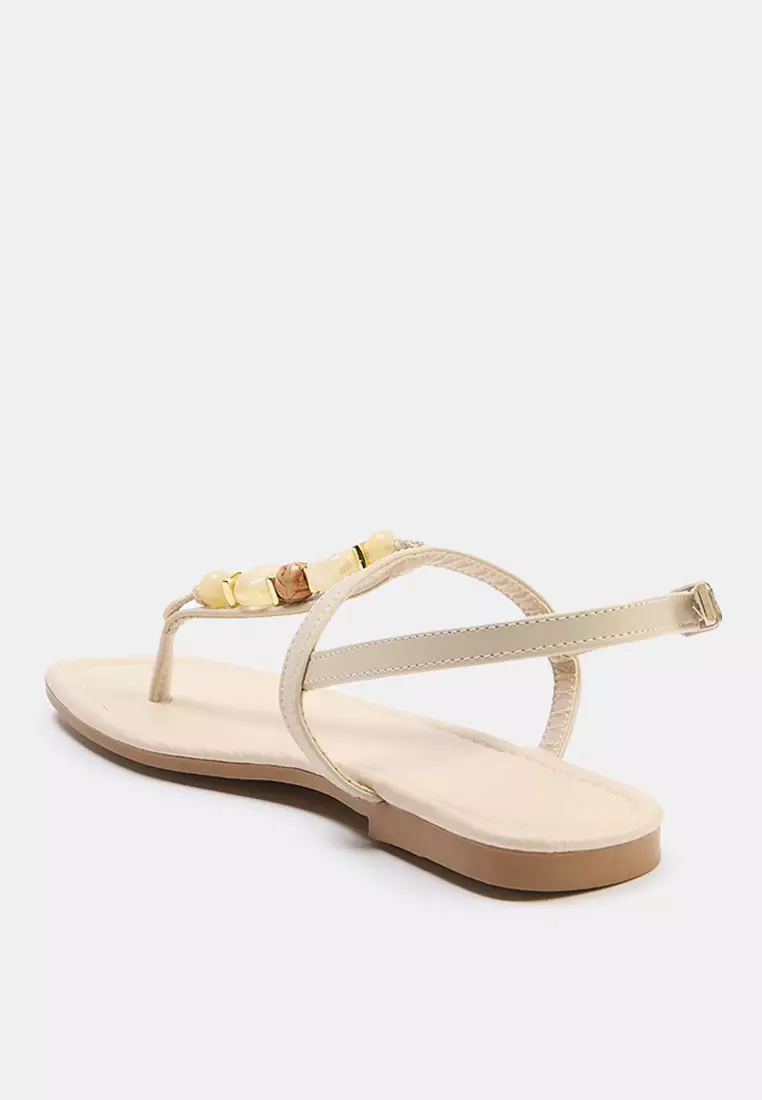 Jual Trendyol Beaded Flat Sandals Original 2026 | ZALORA Indonesia