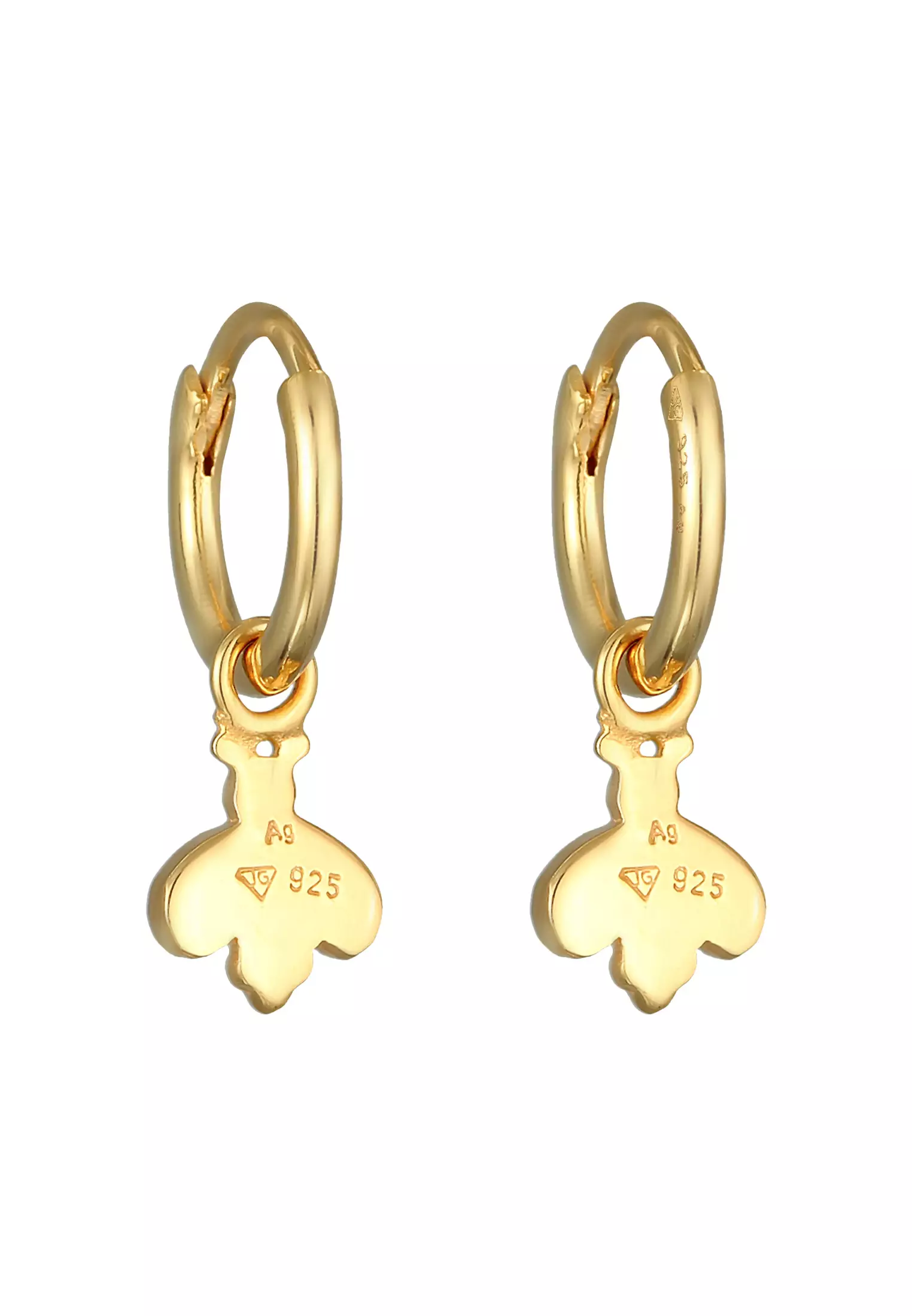 Buy ELLI GERMANY Bee Charm Hoop Earrings – Gold-Plated Silver 2026 ...