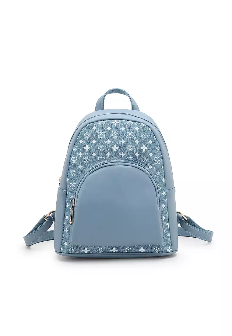Buy Sara Smith Women's Monogram Mini Backpack - Blue Online | ZALORA ...