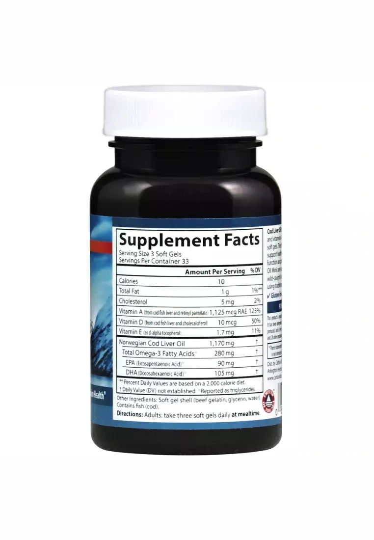 Buy Carlson Labs Carlson Wild Norwegian Cod Liver Oil 280 mg, 100 Mini Softgels 2025 Online ...