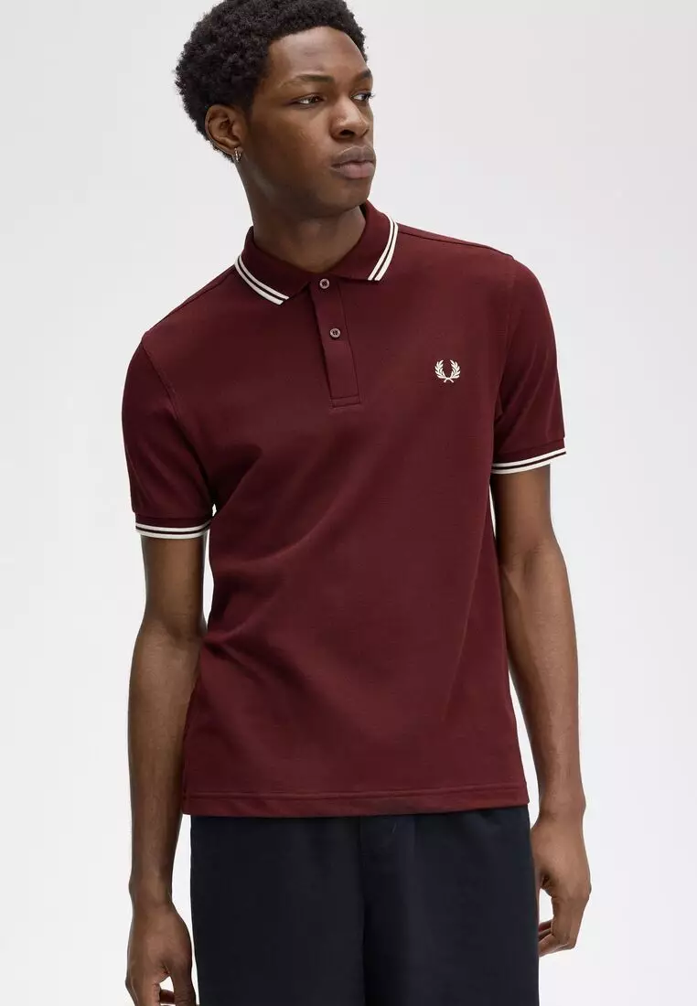 Buy Fred Perry Fred Perry M3600 Twin Tipped Fred Perry Shirt (Oxblood / Ecru / Ecru) 2025 Online ...