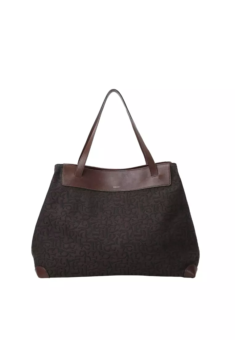 Buy BERACAMY Soft-Structured Trapezoidal Canvas Tote Bag Large - Cacao ...