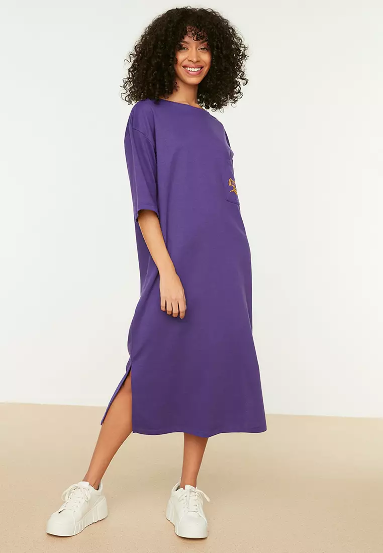 Buy Trendyol Embroidered Knitted Dress Online | ZALORA Malaysia