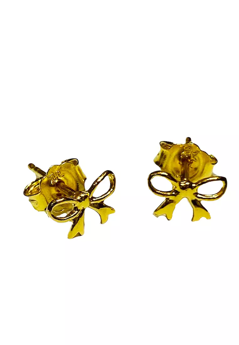 Buy LITZ LITZ 916 (22K) Gold Ribbon Earrings LGE0128-1.11g+/- Online ...