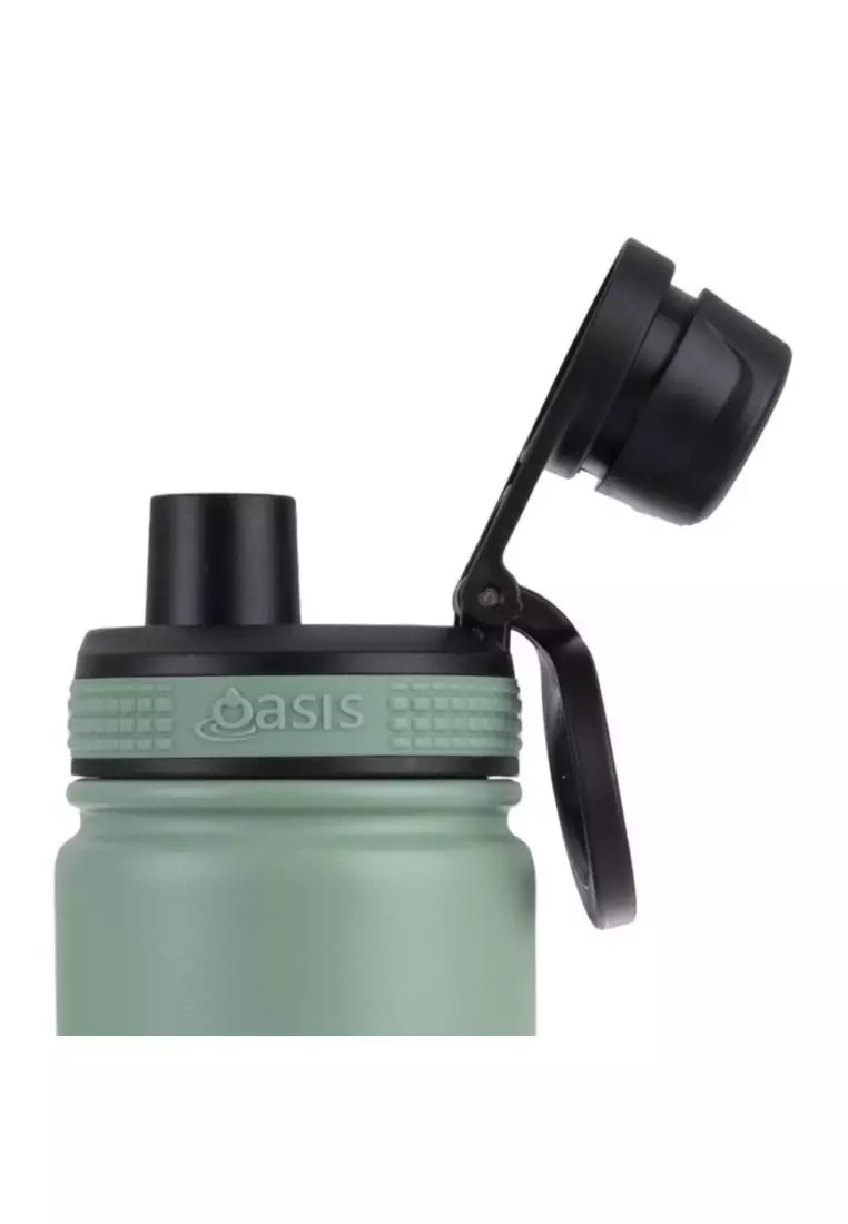 Buy Oasis Oasis Stainless Steel Insulated Sports Water Bottle with Screw Cap 550ML - Sage Green ...