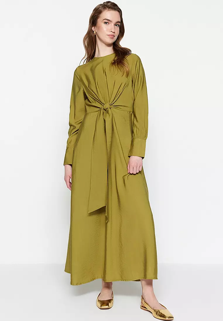 Buy Trendyol Modest Knot Front Dress 2025 Online | ZALORA Philippines