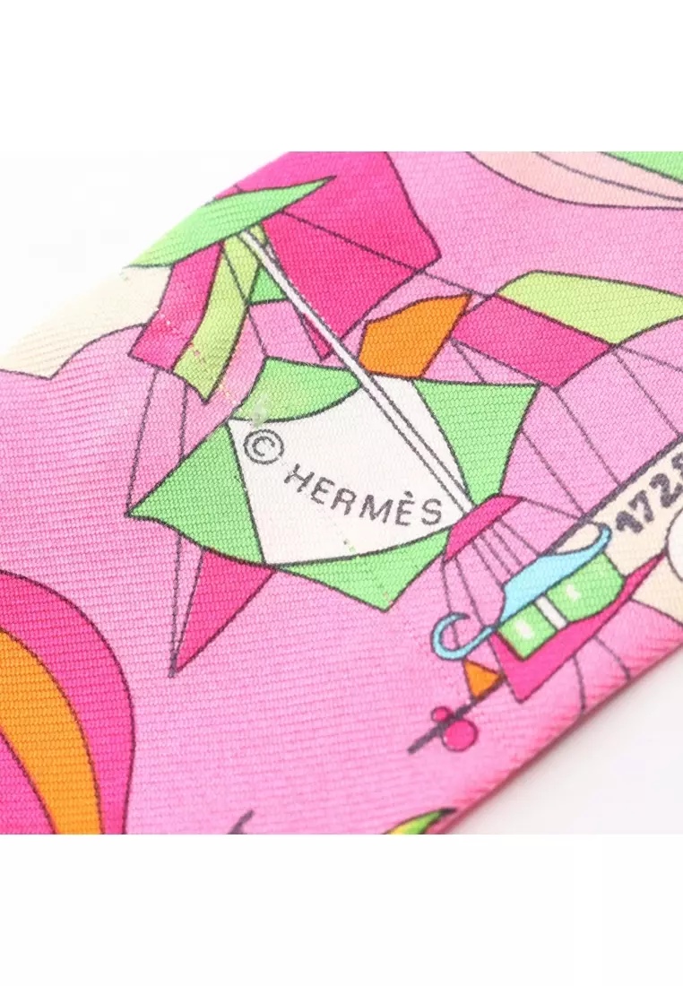 Buy Hermes Pre-Loved Hermès twilly LES FOLIES DU CIEL ribbon scarf silk ...