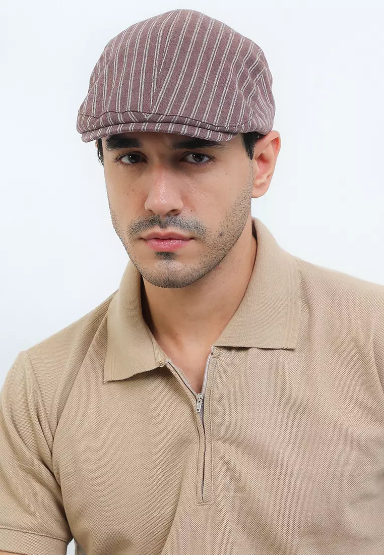 Jual Urban State Striped Flat Cap Original 2025 | ZALORA Indonesia