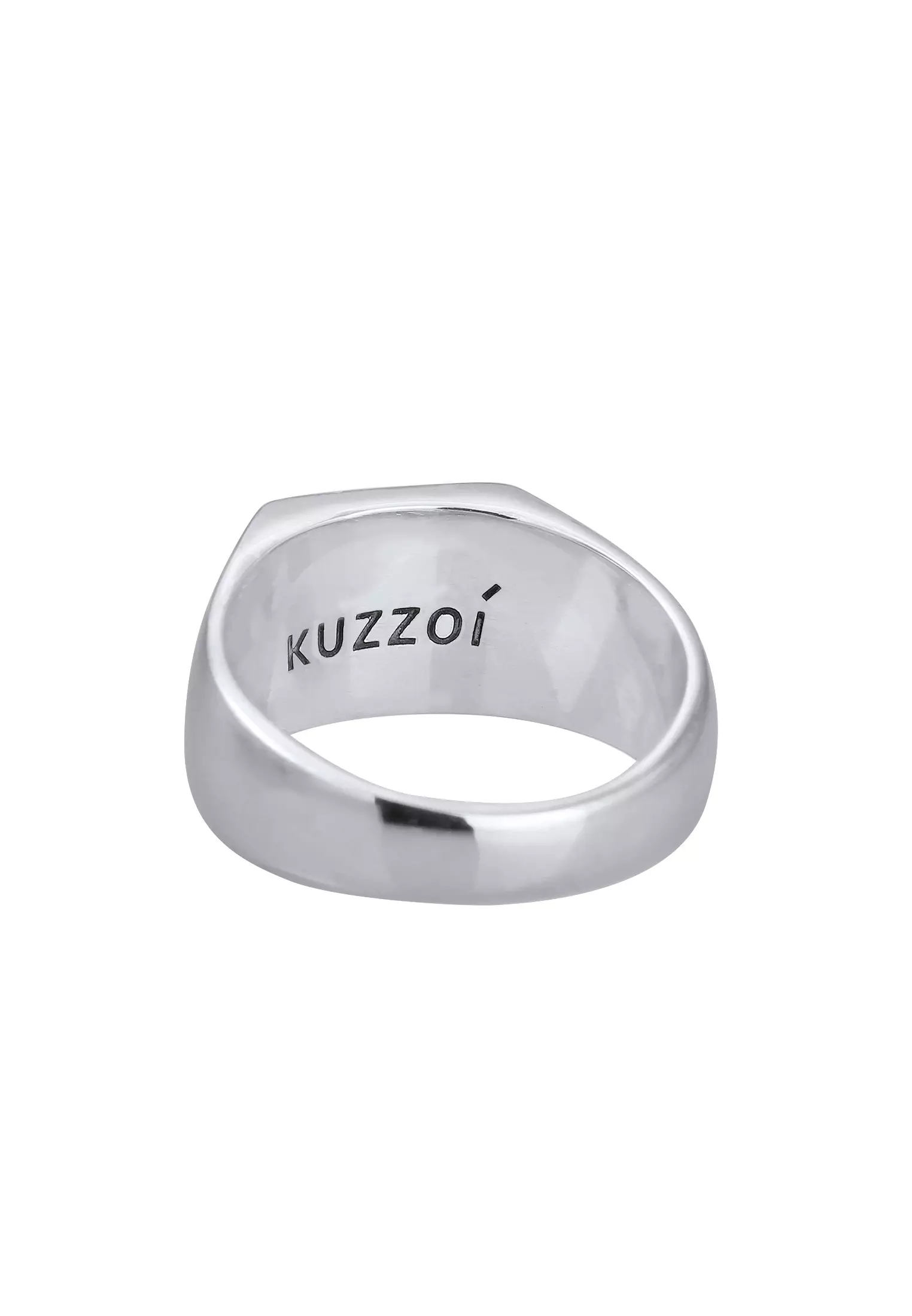 Buy Kuzzoi Men's Silver Logo Signet Ring 2026 Online | ZALORA