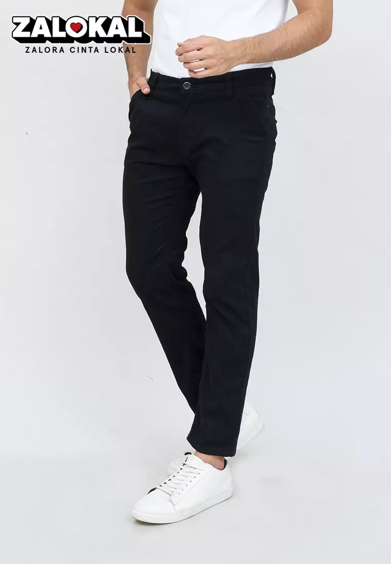 Jual House of Cuff Celana Panjang Jeans Slim Fit Hitam Denim Pants Pria ...