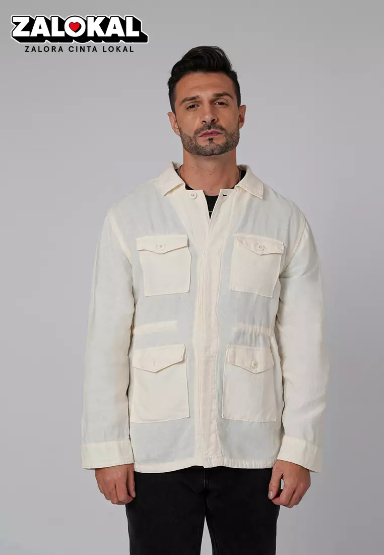 Jual Celciusmen CELCIUS Jacket Coat LIN000294C Putih Original 2024 ...