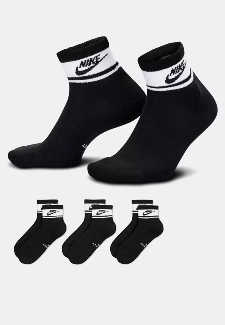 Jual Nike Everyday Elevated Unisex Ankle Socks (3 Pairs) Original 2026 ...