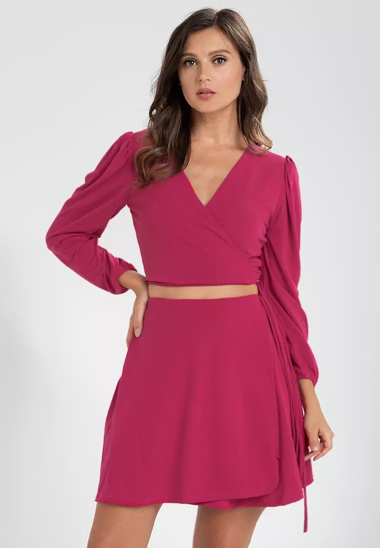 Buy Heather Clothing Misty Longsleeved Wrap Mini Set 2026 Online ...