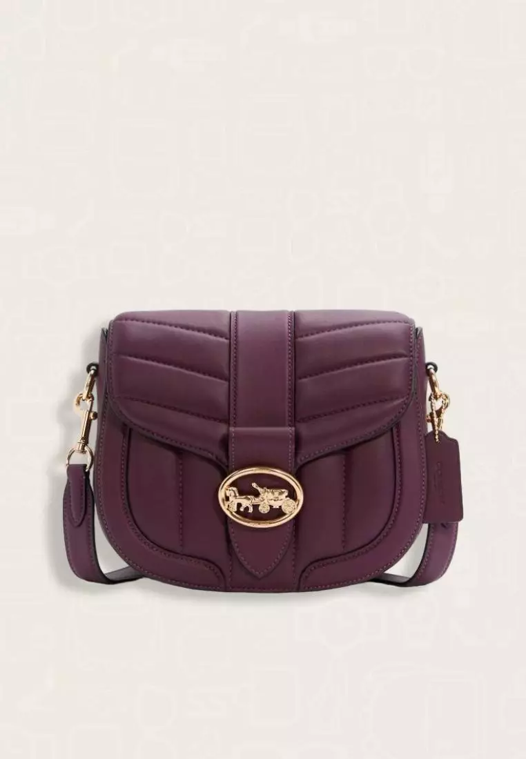 Jual Coach Coach Georgie Saddle Bag With Quilting Boysenberry Original ...