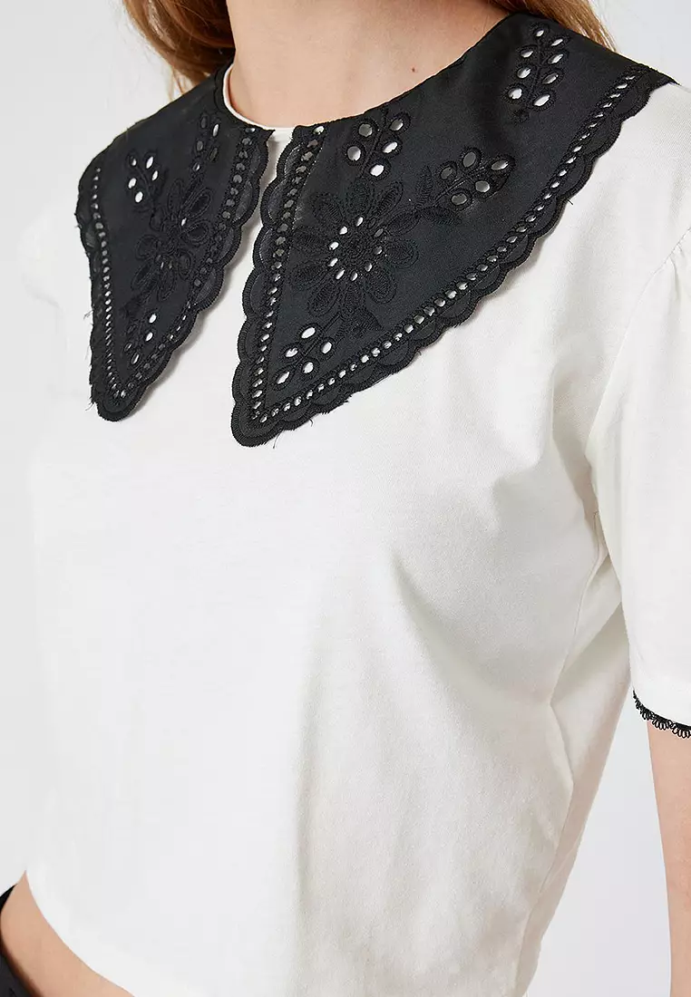 Buy KOTON Scalloped Collar Top 2026 Online | ZALORA