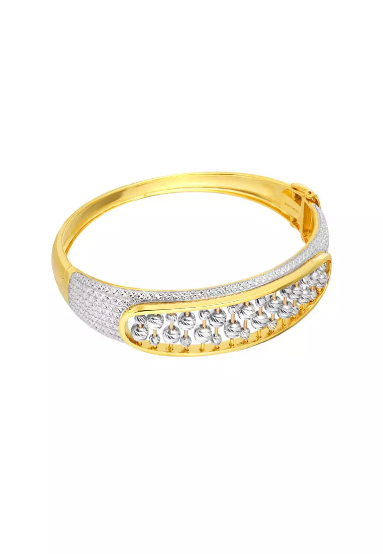 Buy TOMEI TOMEI Diamond Cut Collection Beads-Fall Bangle, Yellow Gold ...