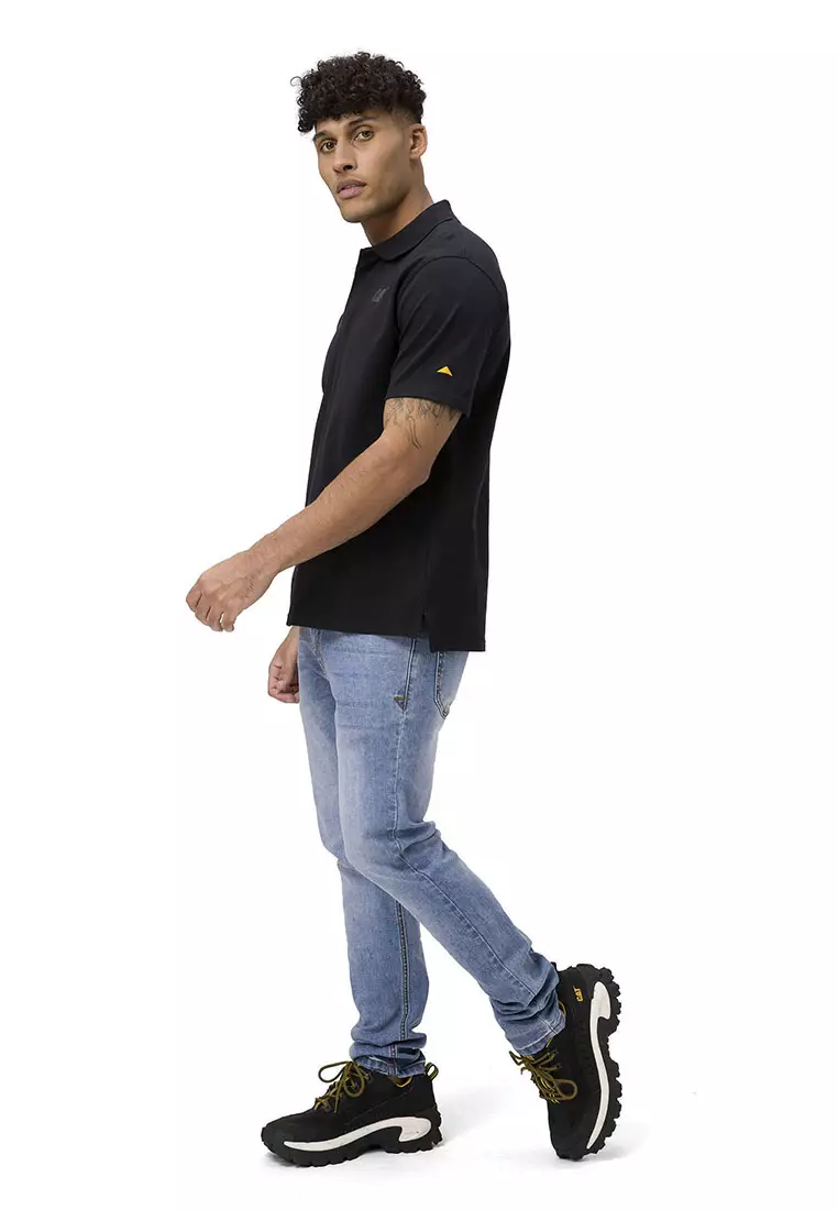 Buy Caterpillar Men's Cat Logo Pique Polo Shirt - Pitch Black (4010329 ...