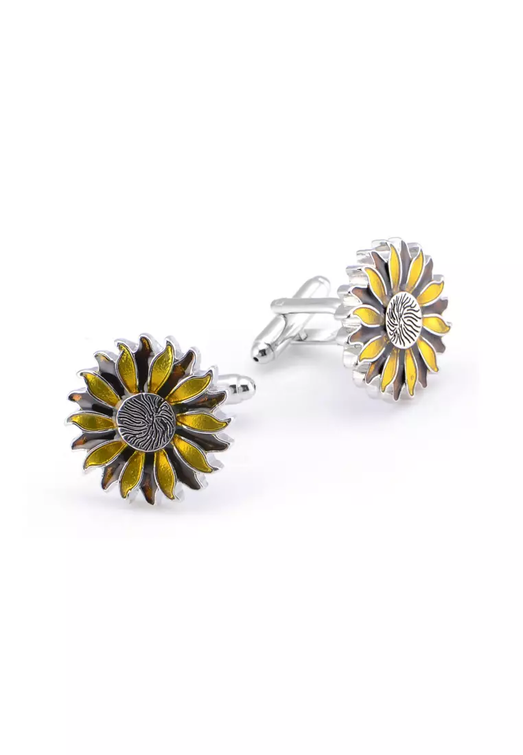Buy Kings Collection Yellow Sun Flower Cufflinks (UPKC10073) 2025 ...