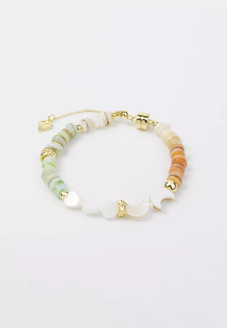 Buy Wanderlust + Co Aura Beaded Gold Bracelet 2025 Online | ZALORA