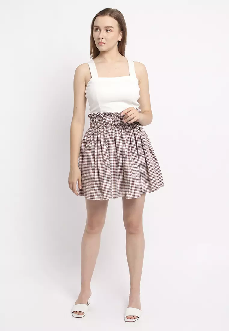 Jual LOVADOVA INDONESIA Anna Checker Ruffle Skirt Original 2024 ...