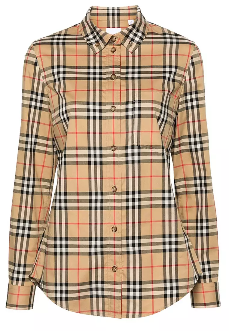 Buy Burberry Button-Down Collar Vintage Check Shirt in Archive Beige ...