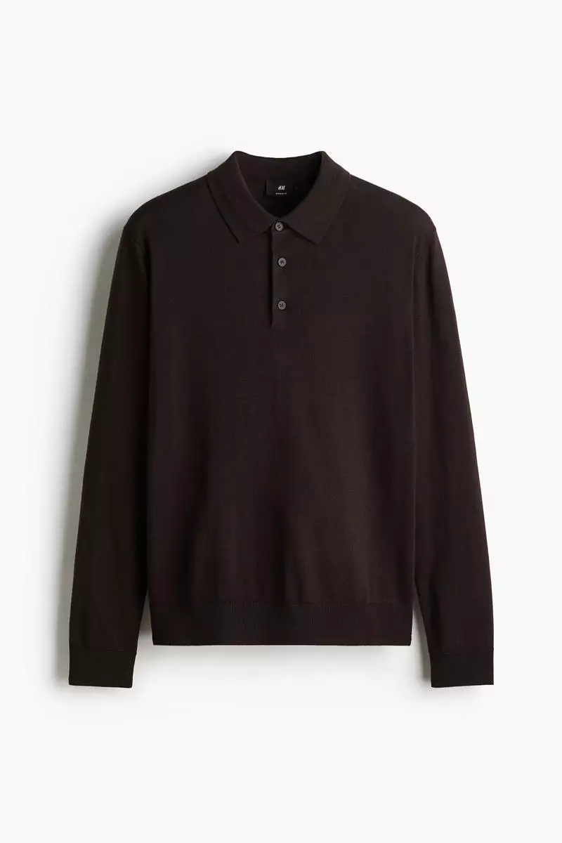 Buy H&M Regular Fit Merino Wool polo shirt 2025 Online | ZALORA