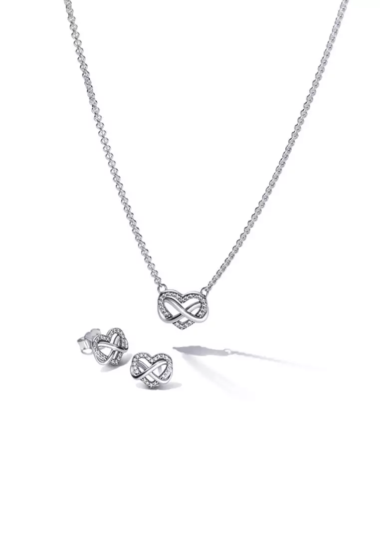 Buy PANDORA Pandora Sparkling Infinity Heart Stud Earrings Online ...