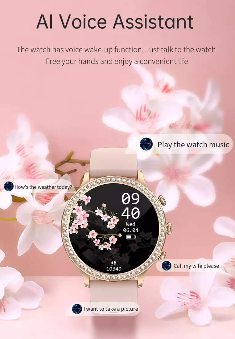 Buy EGLANTINE Ladies Smart Watch Paved with Crystals, Milanese Metal ...
