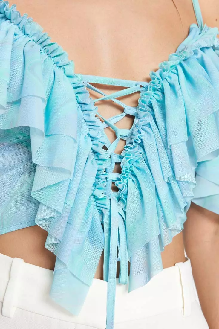 Buy Trendyol Ruffle Bardot Top 2025 Online | ZALORA