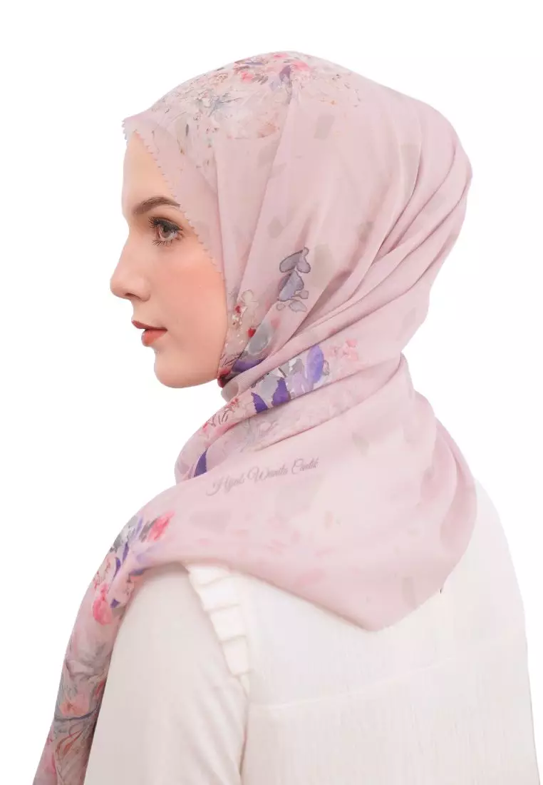 Jual Hijab Wanita Cantik.com Pashmina Emily Series Hijab printing premium motif bunga Varian ...