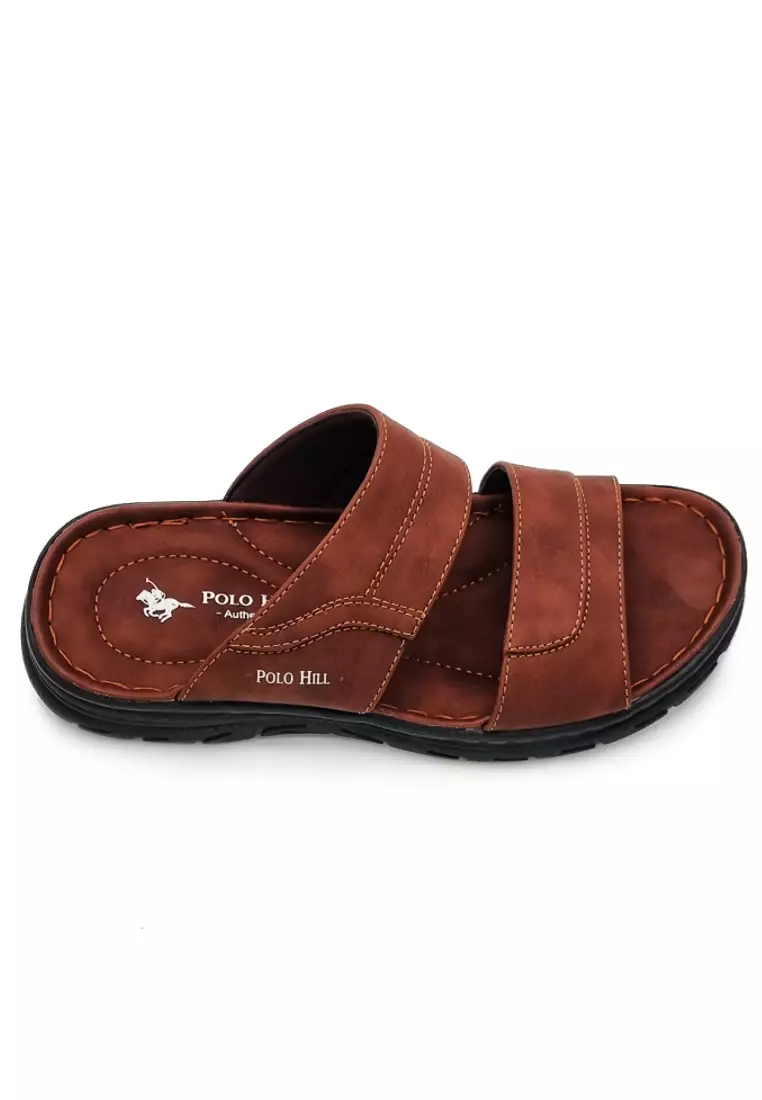 Jual POLO HILL POLO HILL Men Double Band Slide Sandals Original 2024 ...