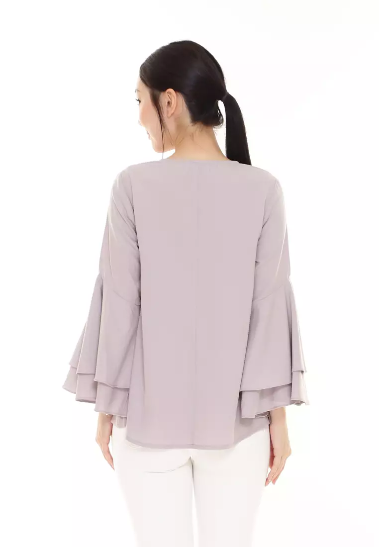 Buy Rina Nichie Basic Rena Top in Silver Grey Online | ZALORA Malaysia