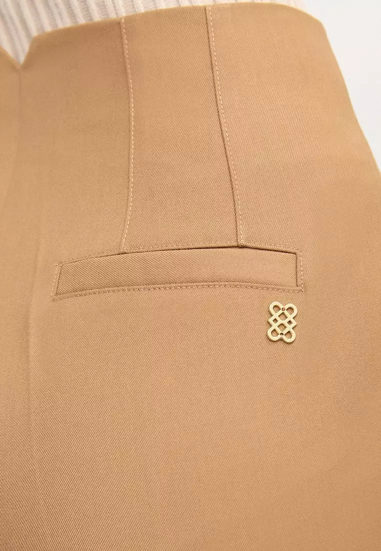 Buy Pomelo High Waist Tailored Pants - Beige 2026 Online | ZALORA