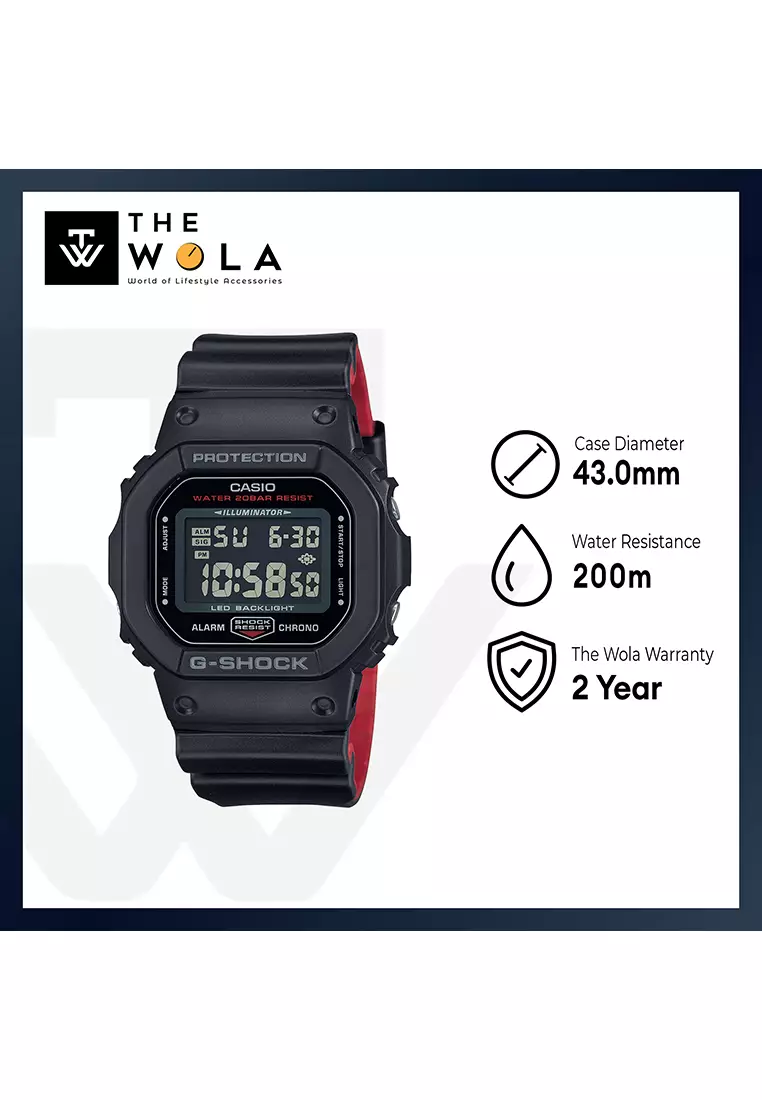 Buy G-SHOCK Men Digital Sport Watch DW-5600UHR-1 Black Resin Strap 2026 ...
