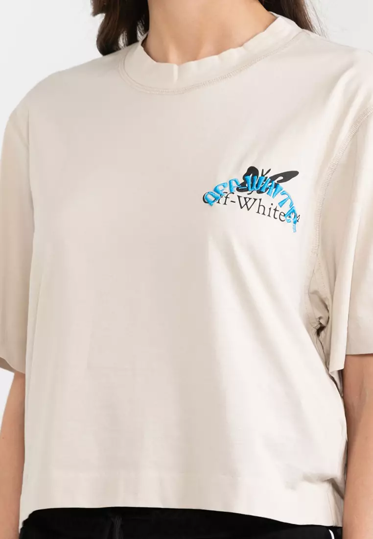 Buy Off-White Butterfly Cropped T-Shirt (ik) 2025 Online | ZALORA ...