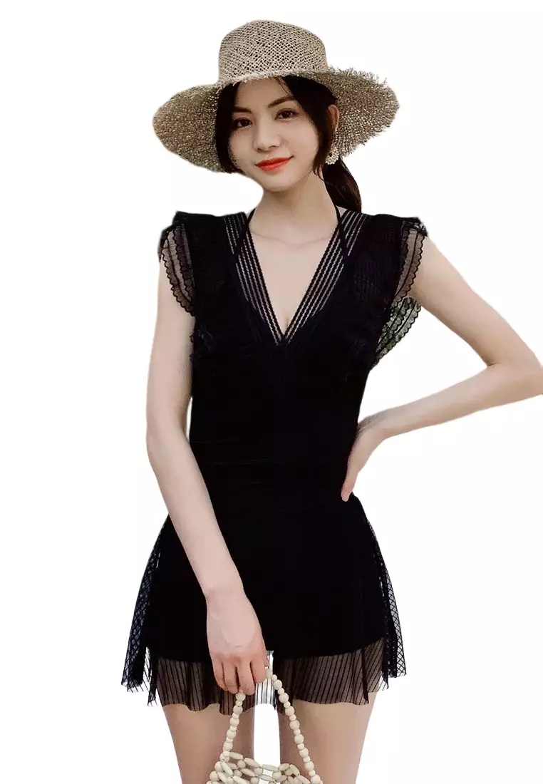 Buy Zitique Sexy Tulle Big Backless One Piece Swimsuit 2024 Online