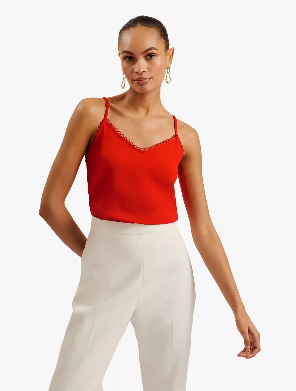 Jual TED BAKER ANDRENO Strappy Cami With Looped Trims - Red Original ...