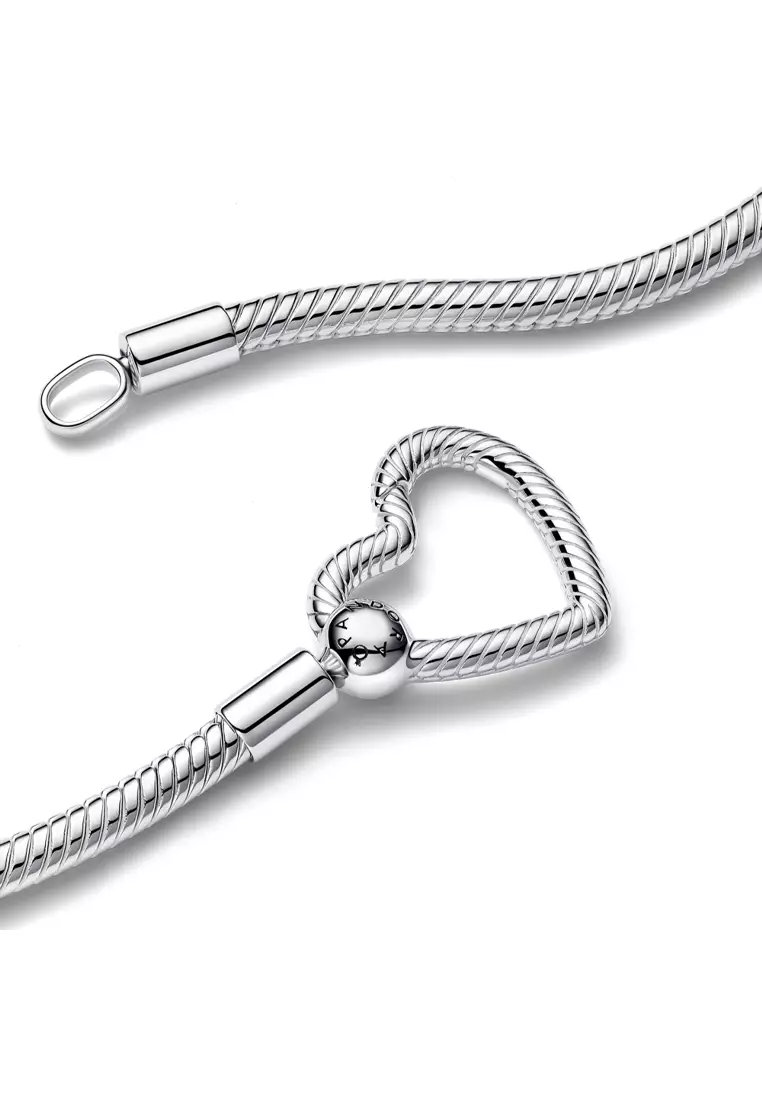 Buy PANDORA Pandora Heart Closure Snake Chain Necklace Online | ZALORA ...