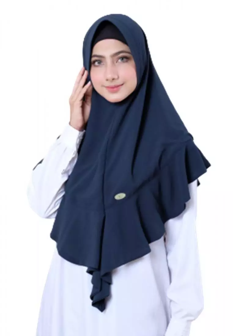 Jual First Hijab Asma Khimar Instan In Navy Original 2023 | ZALORA Indonesia
