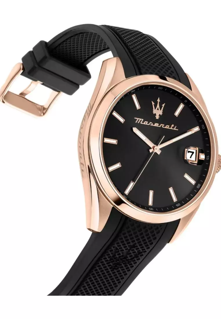 Buy Maserati Maserati Attrazione Black Dial Rubber Strap Men Watch ...