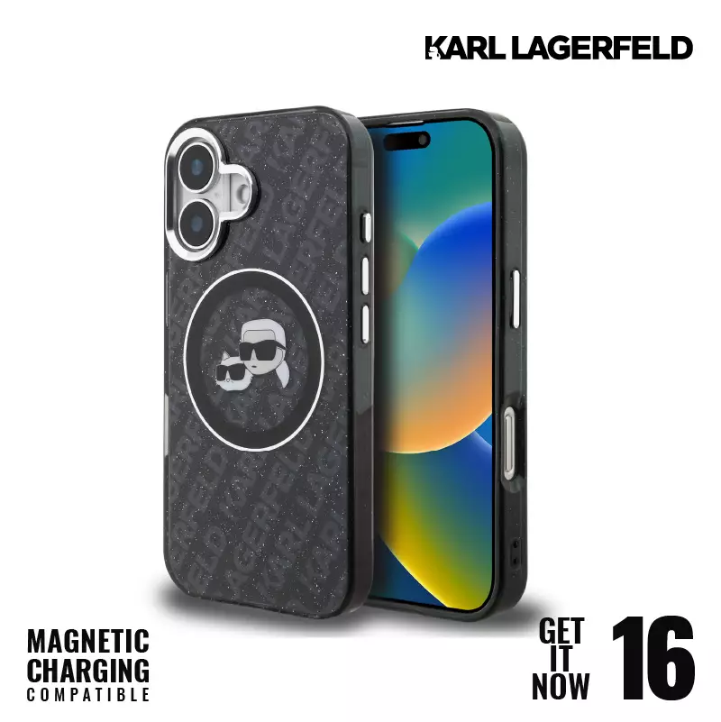 Jual KARL LAGERFELD Case For iPhone Karl MagSafe IML Glitter KC Head ...