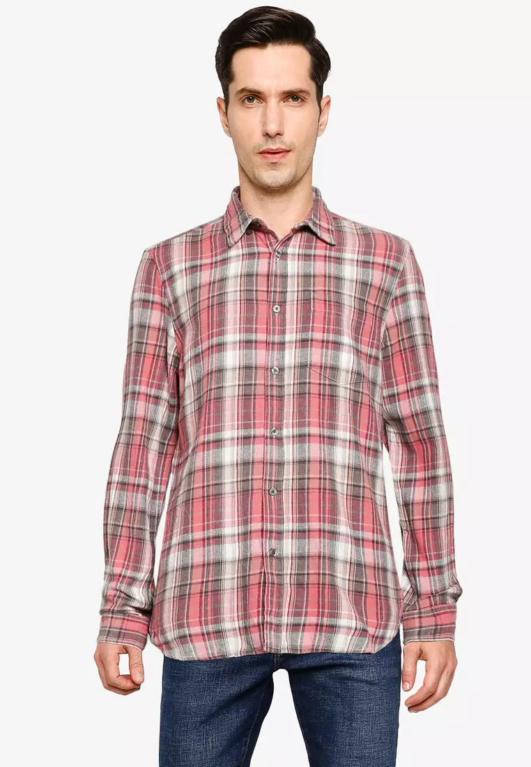 Jual French Connection Pastel Bleach Check Shirt Original 2025 | ZALORA ...