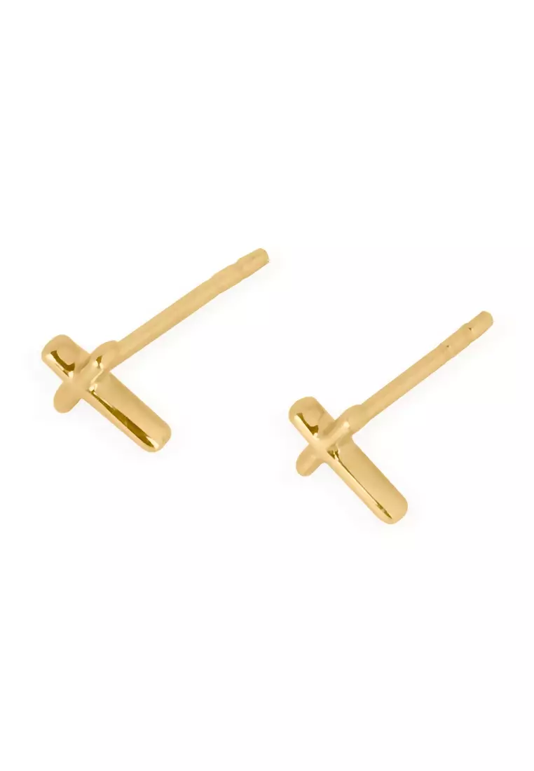 Buy Foundry Foundry 14k Cross Studs Gold 2024 Online | ZALORA Philippines