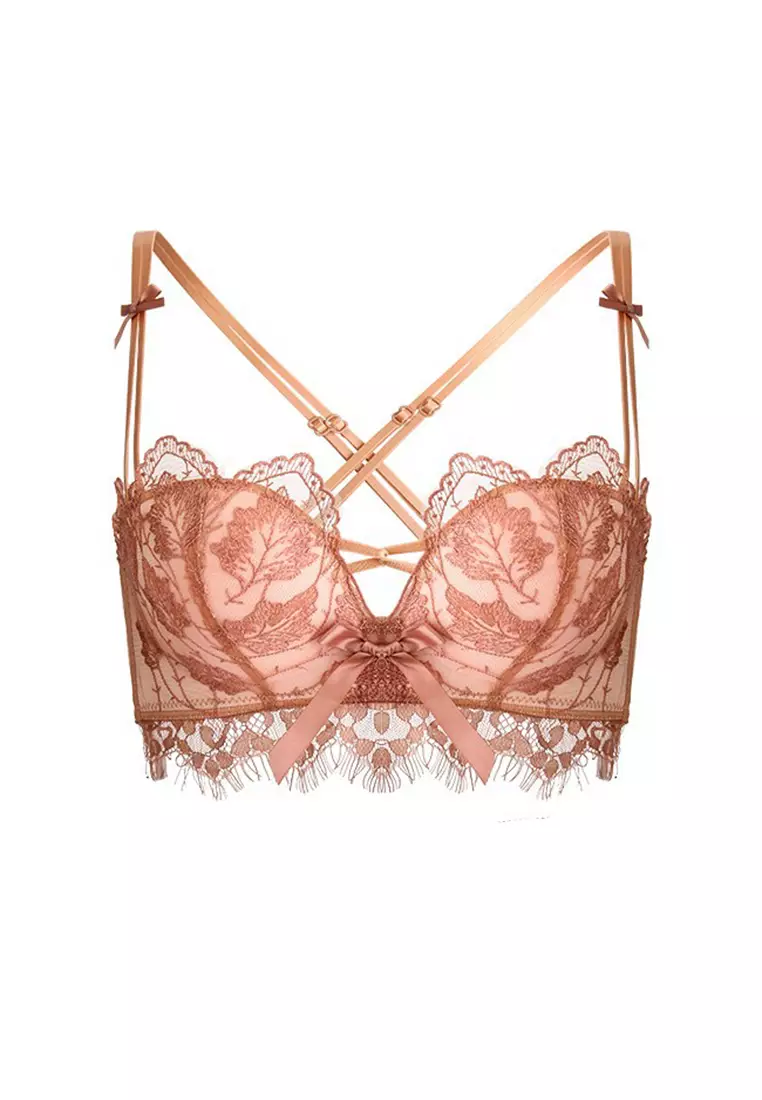 Buy Zitique Womens Chic Lace Trimmed Push Up Lingerie Set Bra And