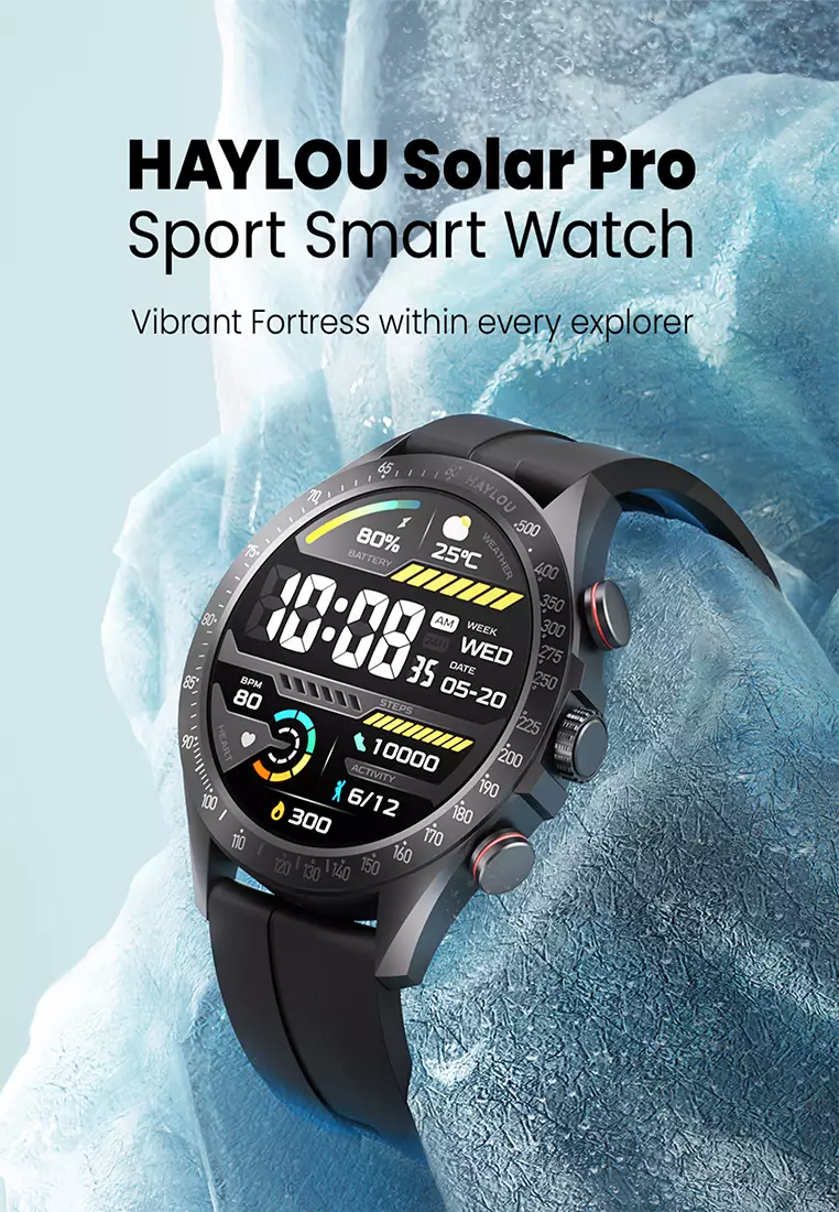 Buy HAYLOU Solar Pro LS18 (Silver) Fitness Tracker Bluetooth 5.3 SOS ...