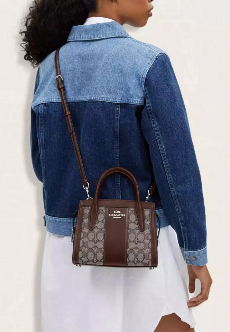 Jual Coach Coach Andrea Carryall Bag In Signature Jacquard Oak Maple ...